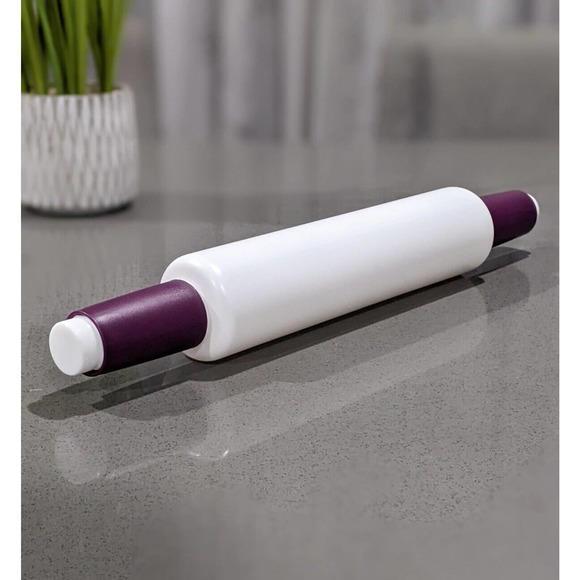 Tupperware | Kitchen | Tupperware Rolling Pin 8 Deep Purple White Fill ...